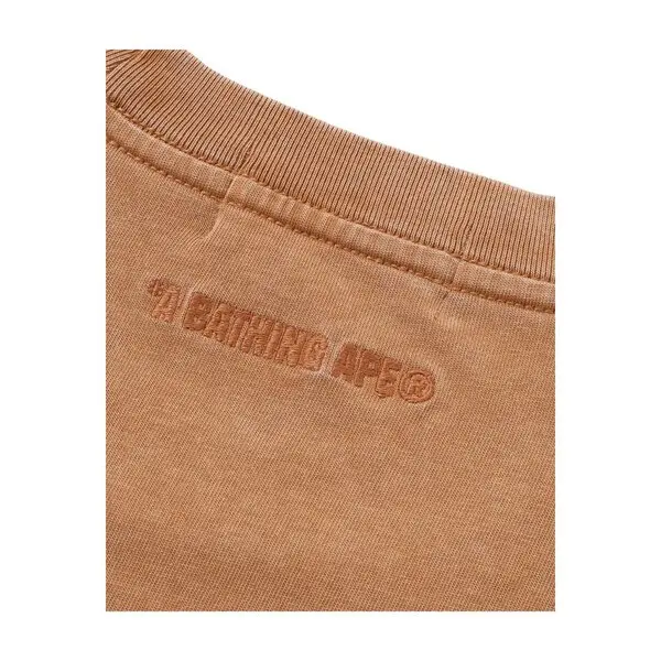 A BATHING APE Garment Dyed One Point Relaxed Fit T-shirt - Brown
