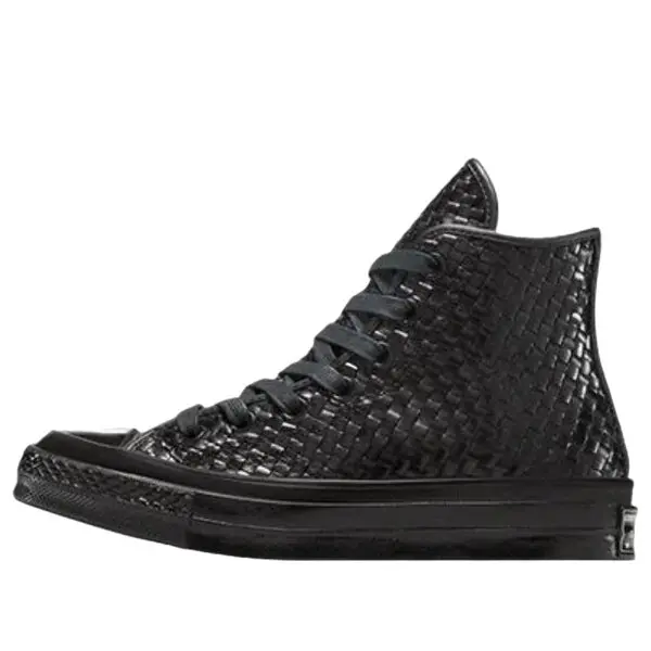 CONVERSE Chuck 70 Woven Leather High Top Sneakers - Black/black/black