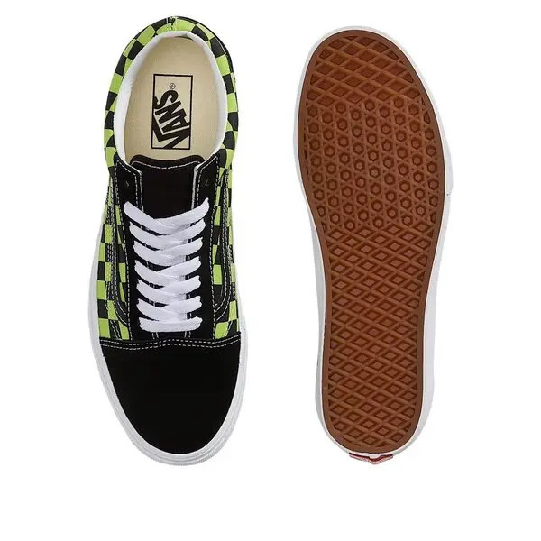 VANS Old Skool Checkerboard Sneakers - Green/black