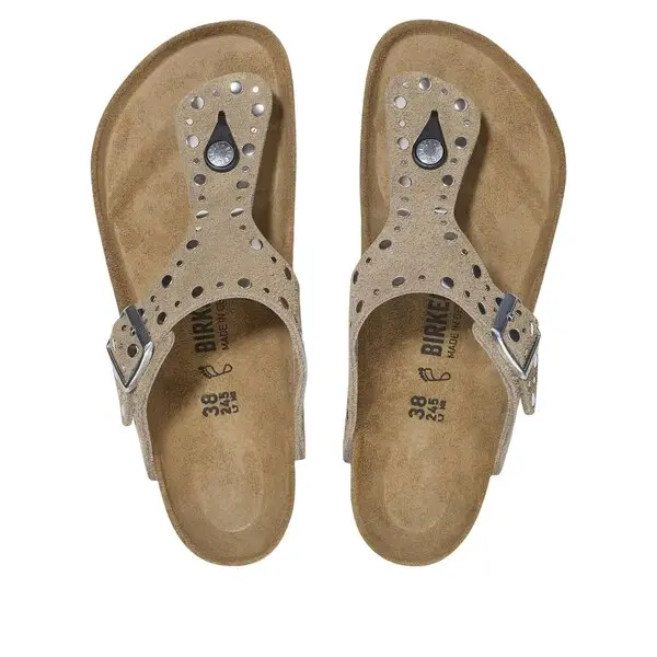 BIRKENSTOCK Gizeh Studded Sandals - Taupe