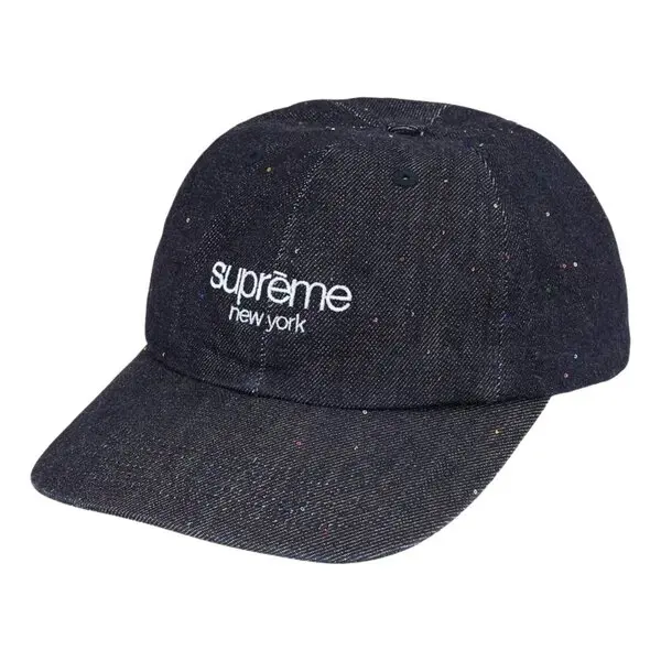 Supreme Sequin Denim Classic Logo 6-panel
