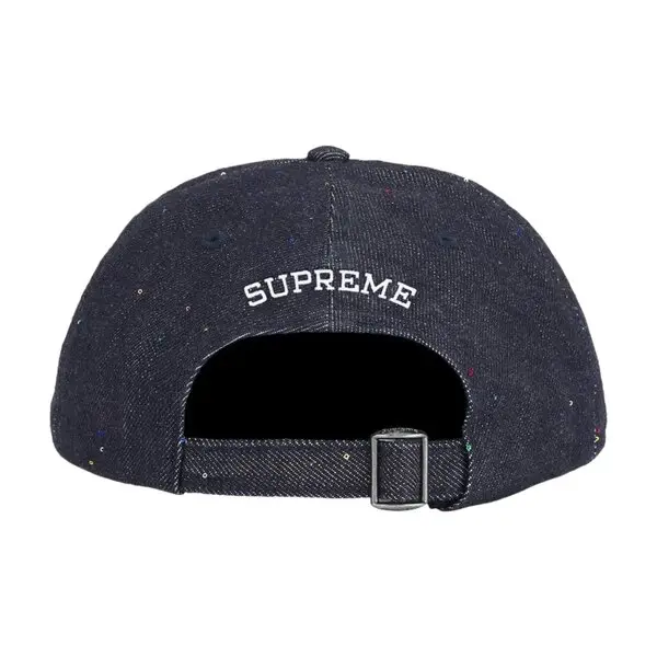 Supreme Sequin Denim Classic Logo 6-panel