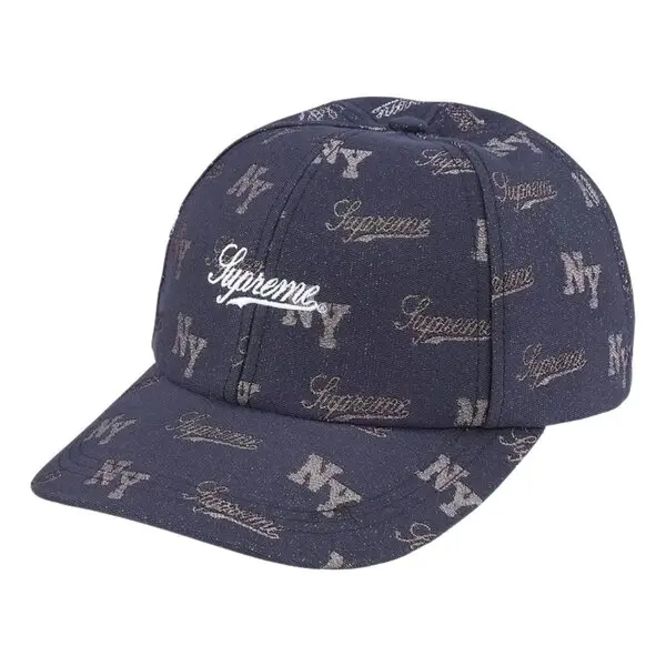 Supreme Monogram 6-panel Cap - Navy