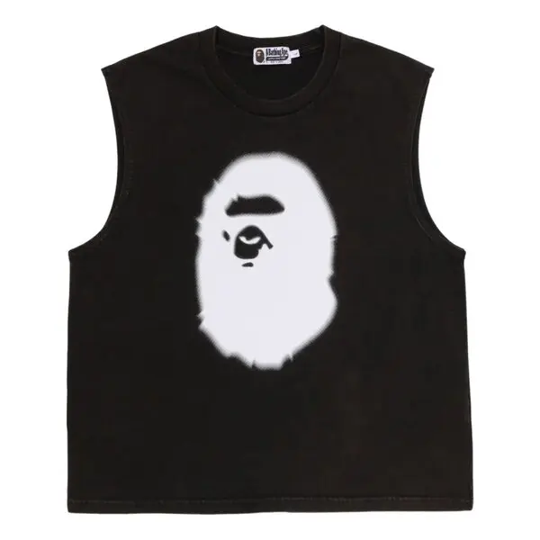 A BATHING APE Heavy Wash Ape Head Cropped Fit Tank Top