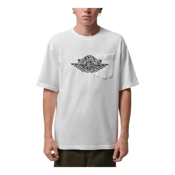 JORDAN Flight Essentials Pocket T-shirt 'white Black