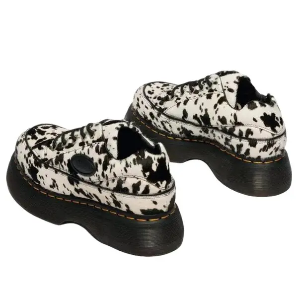 Dr. Martens Dalmatian Hair-on Leather Lace Up Platform Shoes