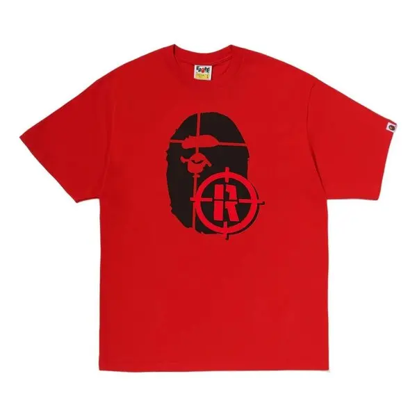 A BATHING APE Hunting Ape Head T-shirt - Red