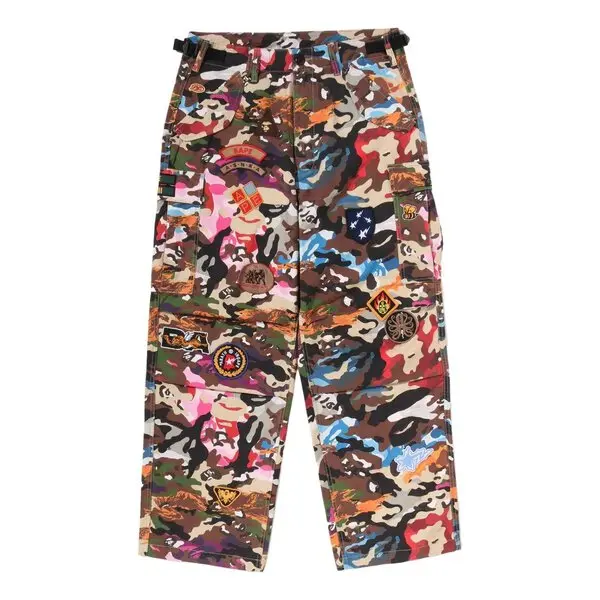 A BATHING APE Hybrid Camo Multi Badge Cargo Pants - Multi-color