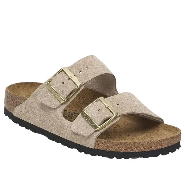 BIRKENSTOCK Arizona Buckled Suede Sandals - Sandcastle