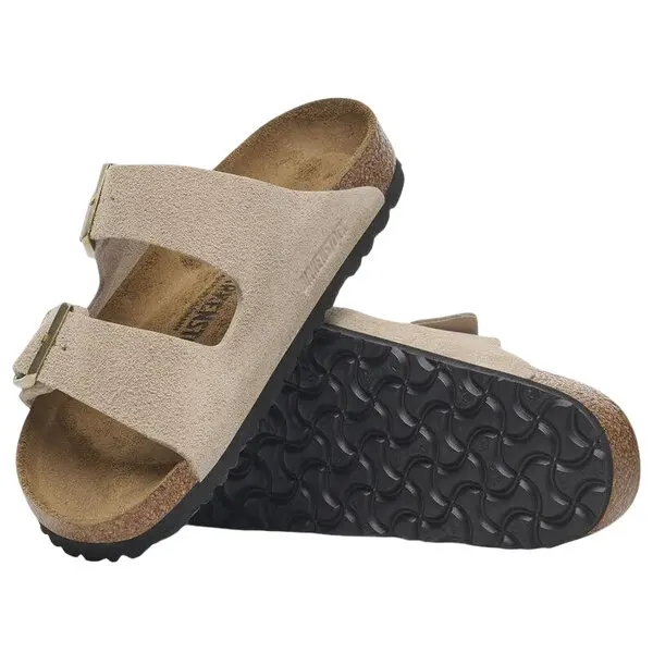 BIRKENSTOCK Arizona Buckled Suede Sandals - Sandcastle