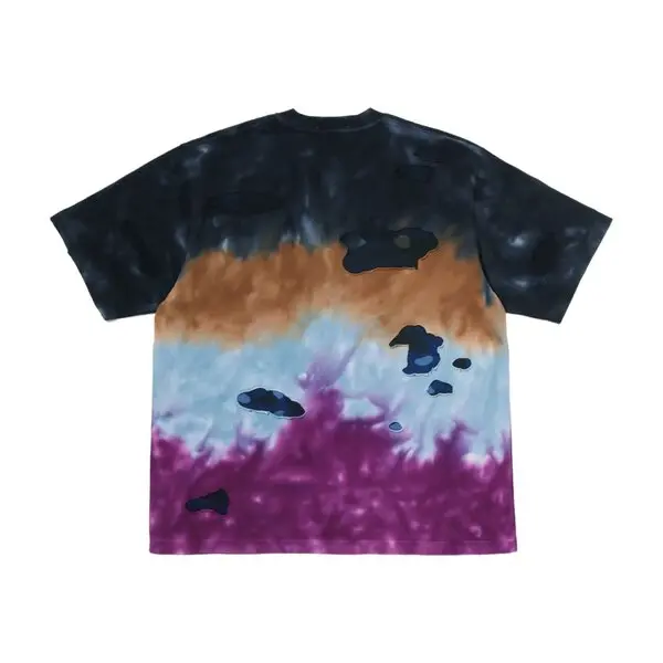 A BATHING APE Color Camo Tie Dye Destroyed Multi Logo Relaxed Fit T-shirt - Black