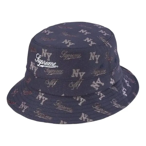Supreme Ss26 Monogram Bucket Hat - Navy