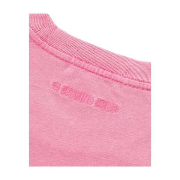 A BATHING APE Garment Dyed One Point Relaxed Fit T-shirt - Pink