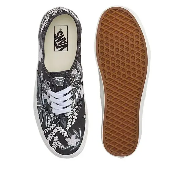 VANS Authentic Floral Print Lace-up Sneakers - Black/white