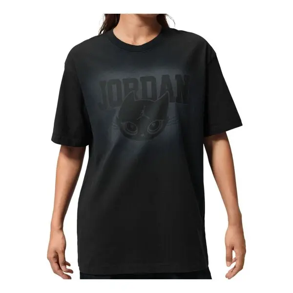 JORDAN Graphic Print Oversized T-shirt - Black