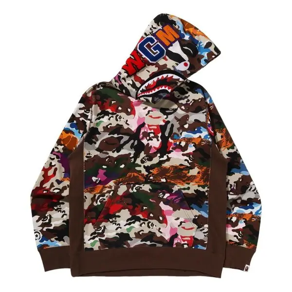 A BATHING APE Hybrid Camo Shark Pullover Hoodie - Multi-color