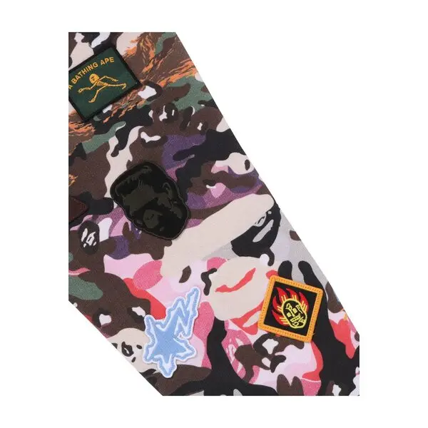 A BATHING APE Hybrid Camo Multi Badge Shark Full Zip Hoodie - Multi-color