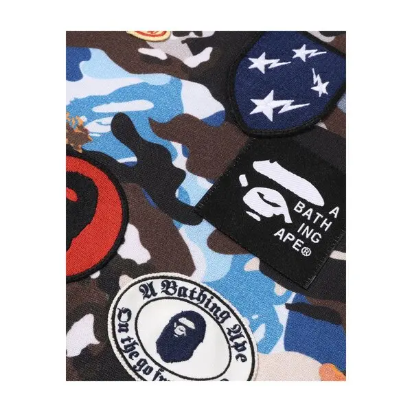 A BATHING APE Hybrid Camo Multi Badge Shark Full Zip Hoodie - Multi-color