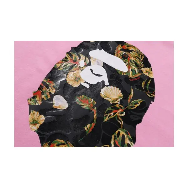 A BATHING APE Vacation Pattern Ape Head Relaxed Fit T-shirt - Pink