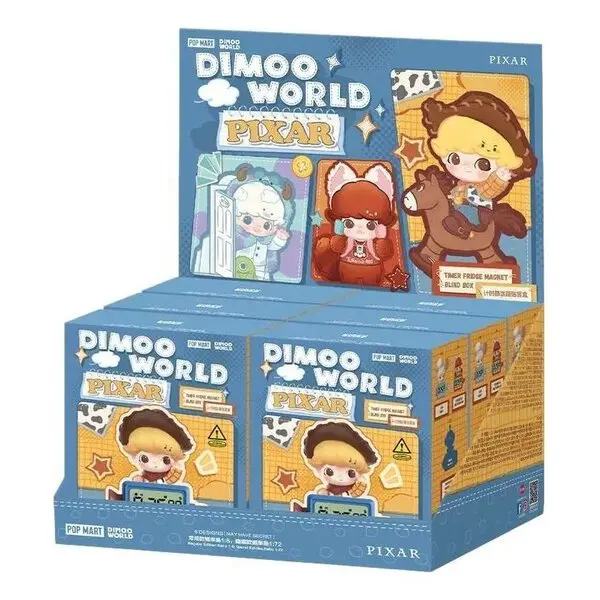 POP MART Dimoo World X Pixar Series Timer Fridge Magnet Sealed Case