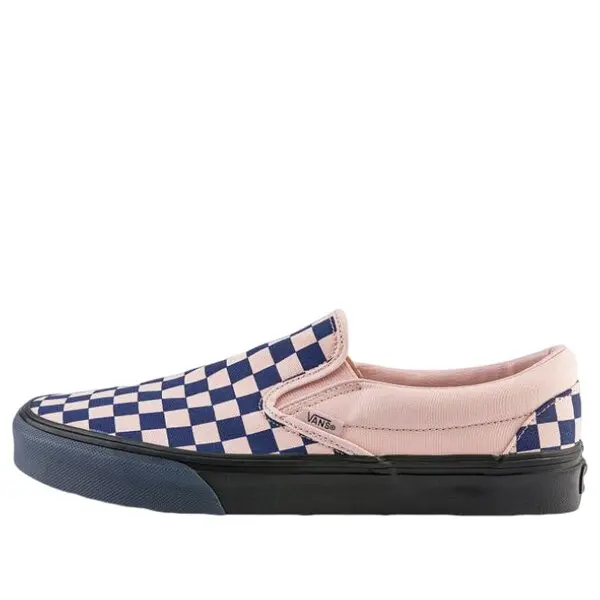 VANS Classic Slip-on Checked Sneakers - Navy/pink
