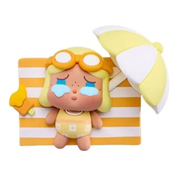 POP MART Pop Bean Island Vacation Series Fridge Magnet 'crybaby Sunbathing - Multi-color