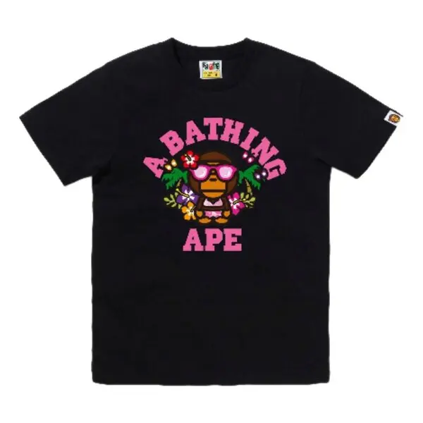 A BATHING APE Graphic Print T-shirt - Black
