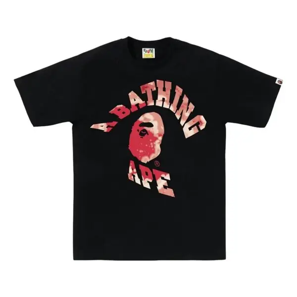 A BATHING APE Tie Dye Twist College T-shirt - Black