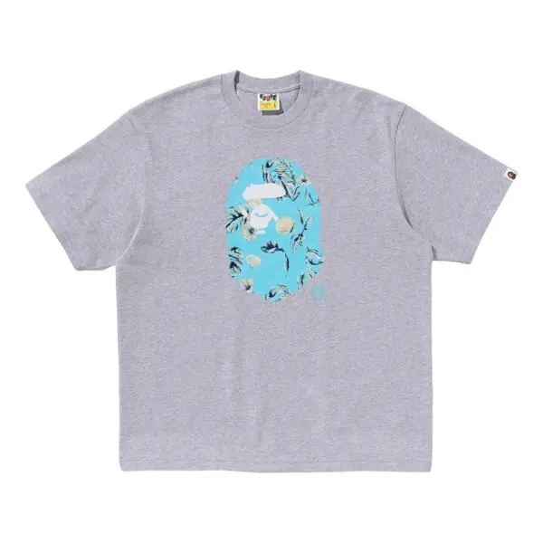 A BATHING APE Vacation Pattern Ape Head Relaxed Fit T-shirt - Grey