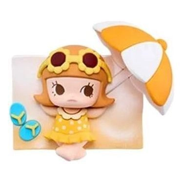 POP MART Pop Bean Island Vacation Series Fridge Magnet 'molly Sunflower Drift