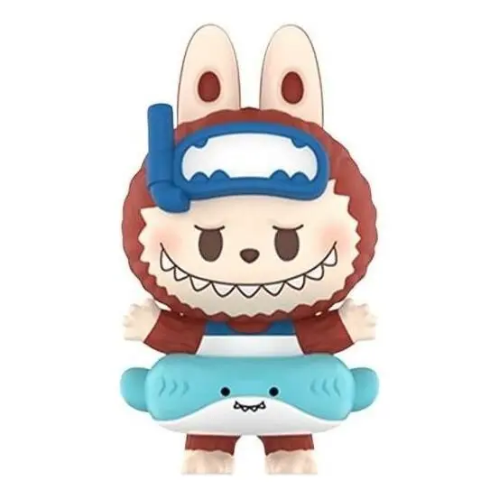 POP MART Pop Bean Island Vacation Series Fridge Magnet 'labubu Sharkie Dive