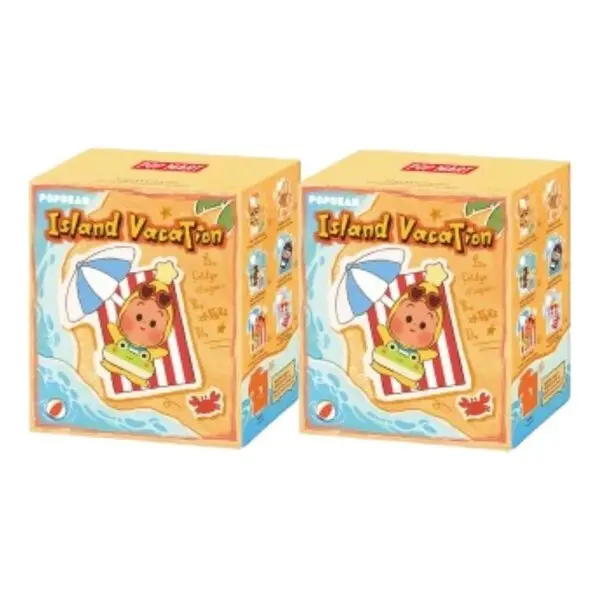 POP MART Pop Bean Island Vacation Series Fridge Magnet Sealed Case