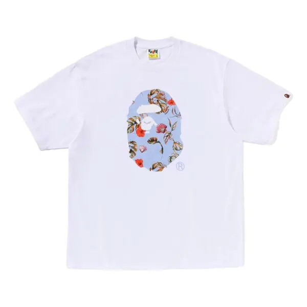 A BATHING APE Vacation Pattern Ape Head Relaxed Fit T-shirt - White