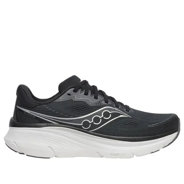 Saucony Guide 19 Wide Athletic Sneakers - Black/silver