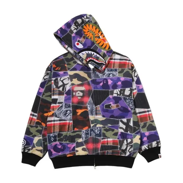 A BATHING APE Patchwork Shark Full Zip Hoodie
