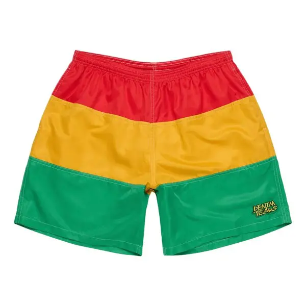 DENIM TEARS Swim Trunks - Red/yellow/green