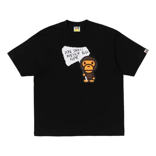 A BATHING APE Baby Milo Graphic Relaxed Fit T-shirt - Black
