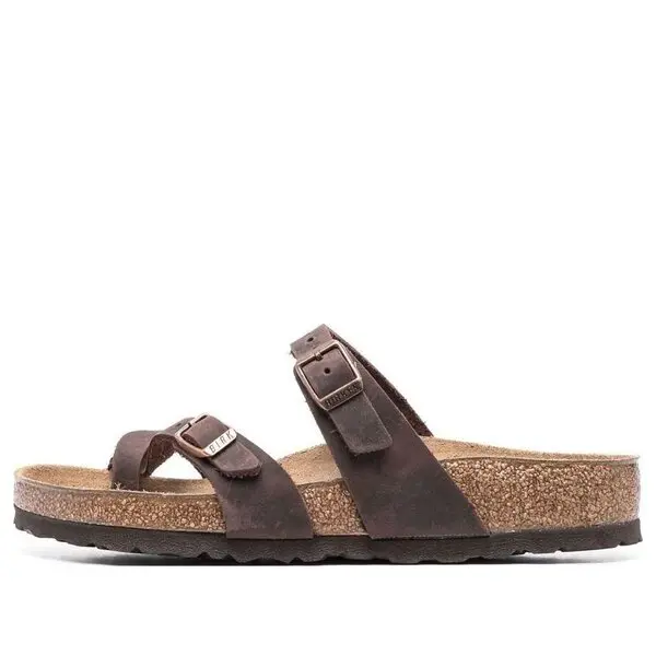BIRKENSTOCK Mayari Oiled Leather Sandals - Brown/dark Brown