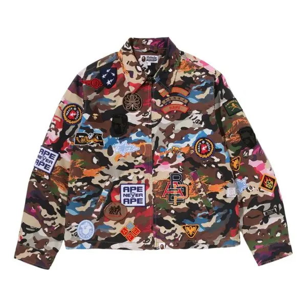 A BATHING APE Hybrid Camo Multi Badge Jacket - Multi-color