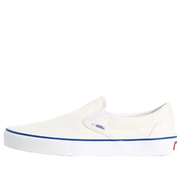 VANS Classic Slip-on Sneakers - Marshmallow White/blue