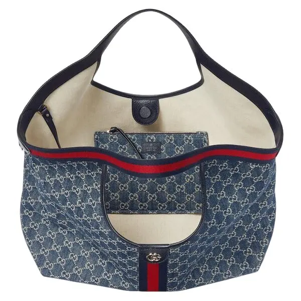 Gucci Giglio Tote Bag - Blue/white