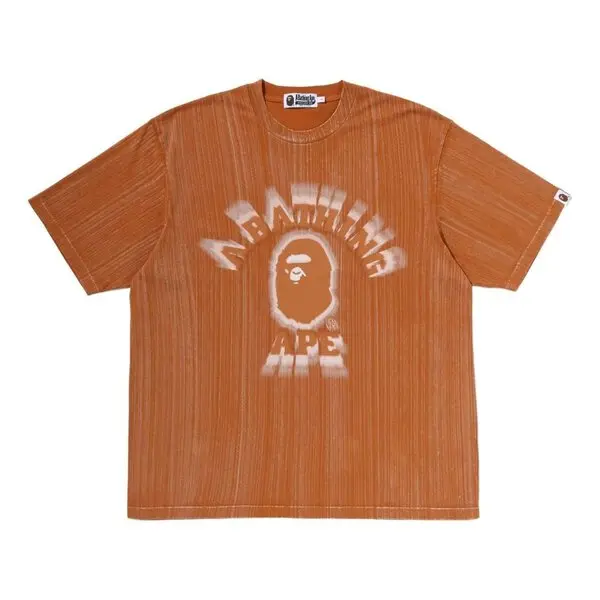 A BATHING APE Brush College Relaxed Fit T-shirt - Brown