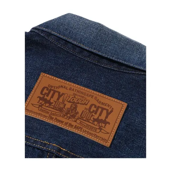 A BATHING APE Denim Jacket With Ape Head Graphic