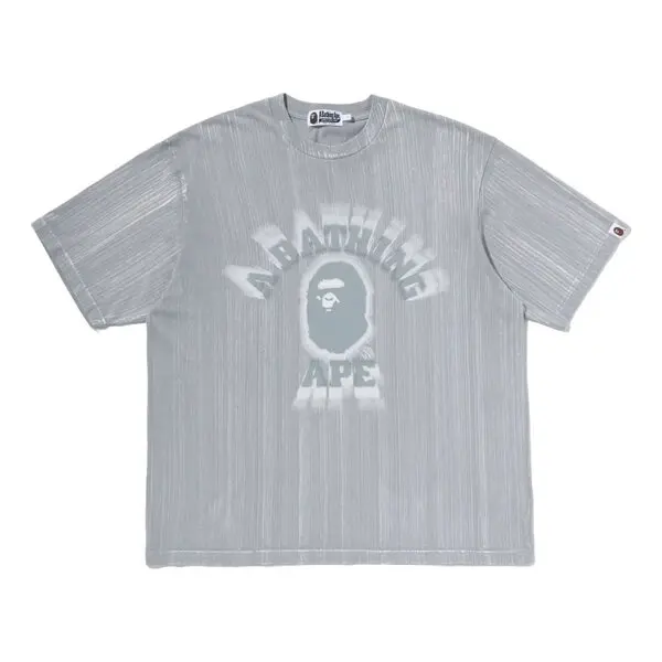 A BATHING APE Brush College Relaxed Fit T-shirt - Grey