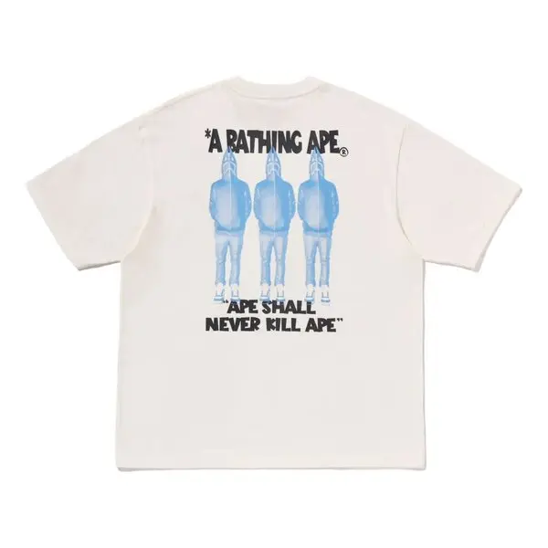 A BATHING APE Shark Seijin Logo T-shirt 'ivory