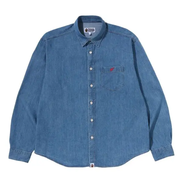 A BATHING APE Ape Head Relaxed Fit Denim Shirts