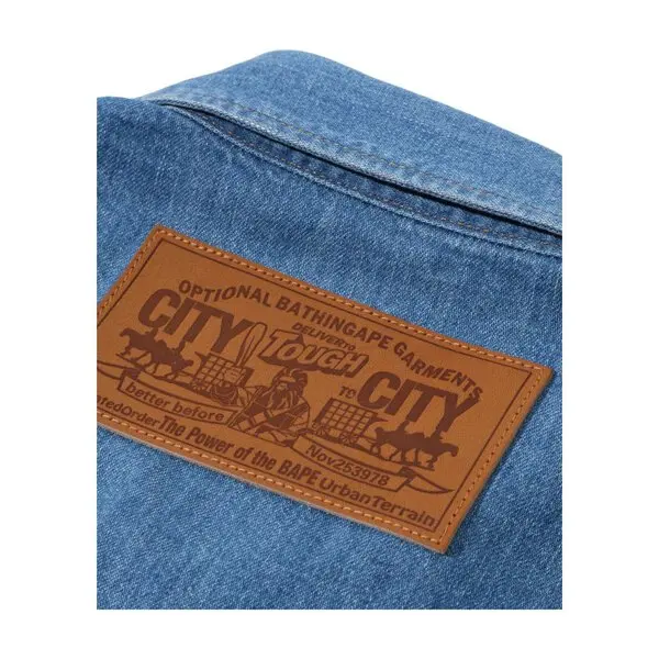 A BATHING APE Ape Head Relaxed Fit Denim Shirts