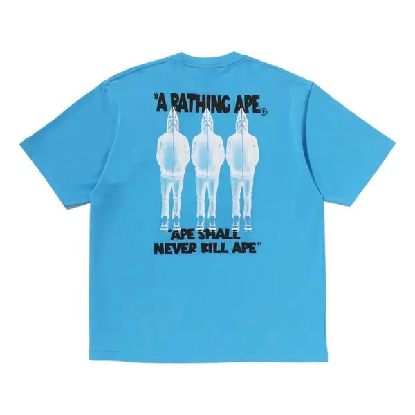 A BATHING APE Shark Seijin Logo T-shirt - Blue