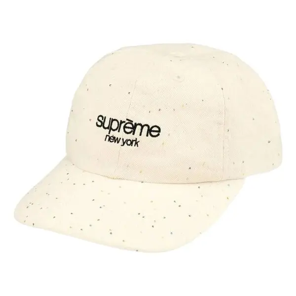 Supreme Ss26 Sequin Denim Classic Logo 6-panel Cap