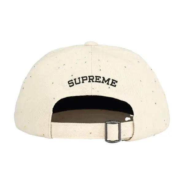 Supreme Ss26 Sequin Denim Classic Logo 6-panel Cap